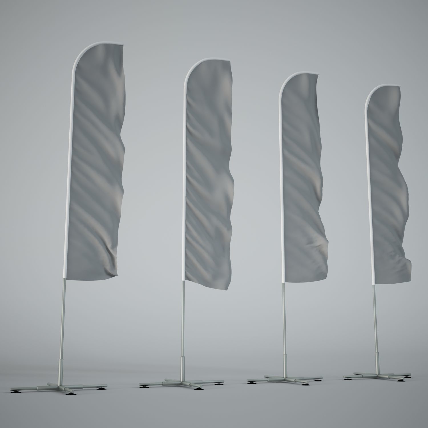 Flag banners 3D model | CGTrader