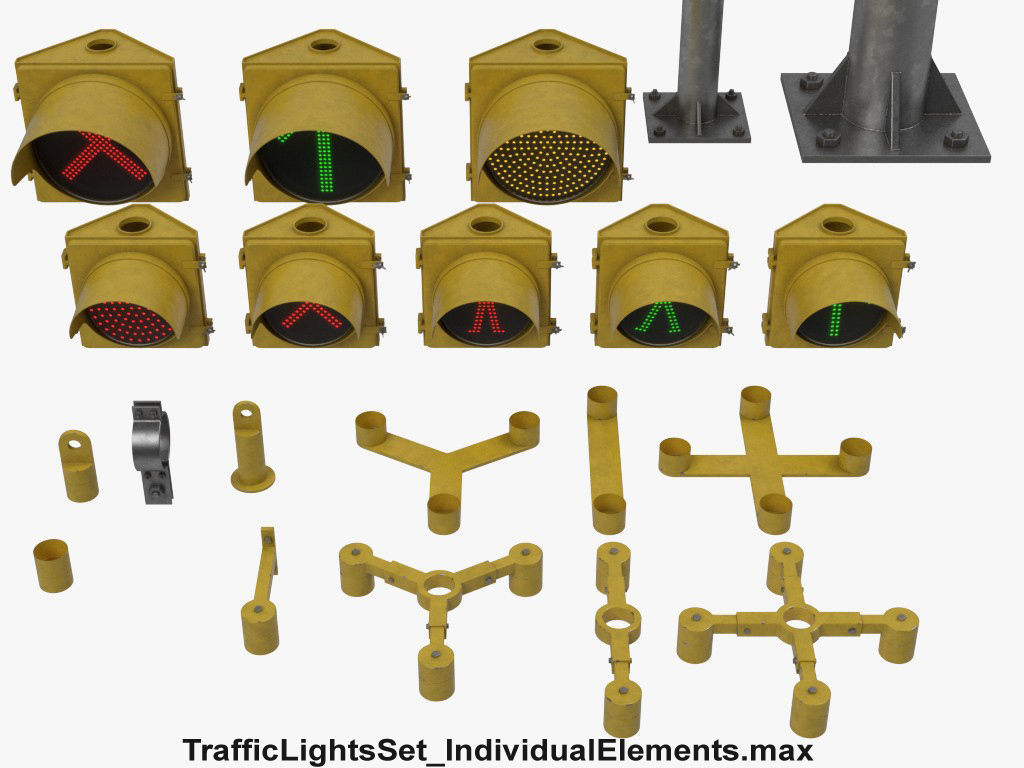Traffic Lights Set 3D model | CGTrader