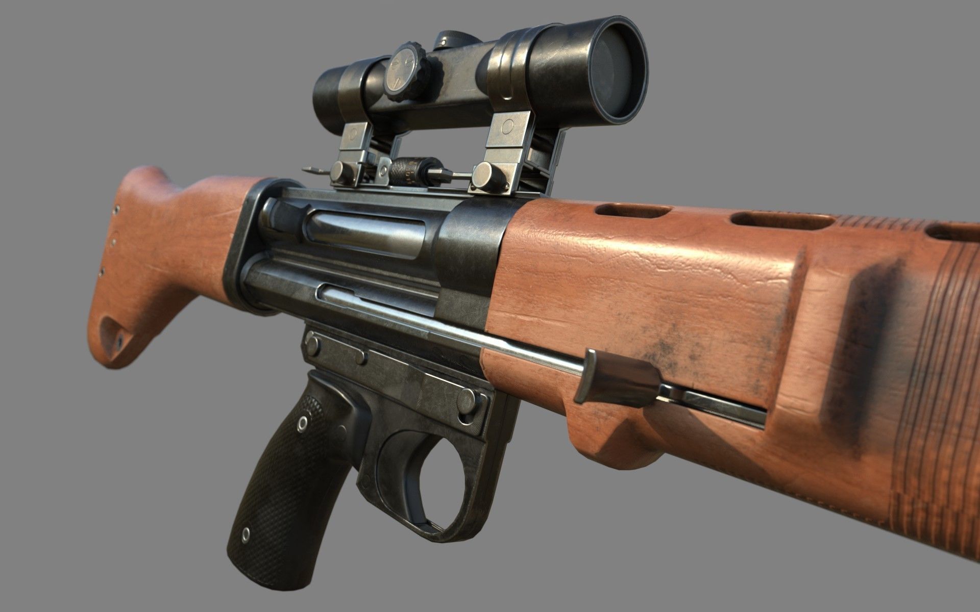 3D model FG-42 German Paratrooper Rifle PBR VR / AR / low-poly | CGTrader