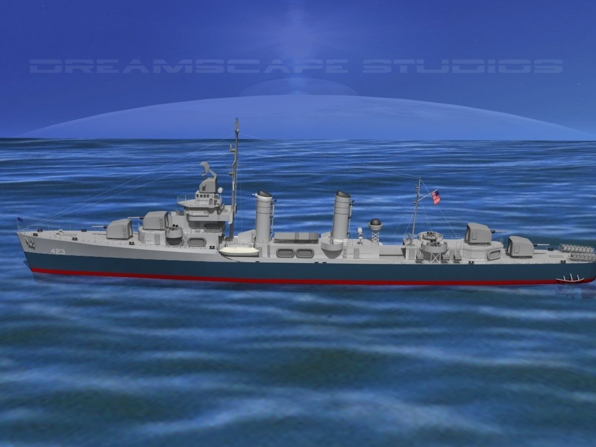 Gleaves Class Destroyer USS Gleaves DD423 3D model rigged | CGTrader