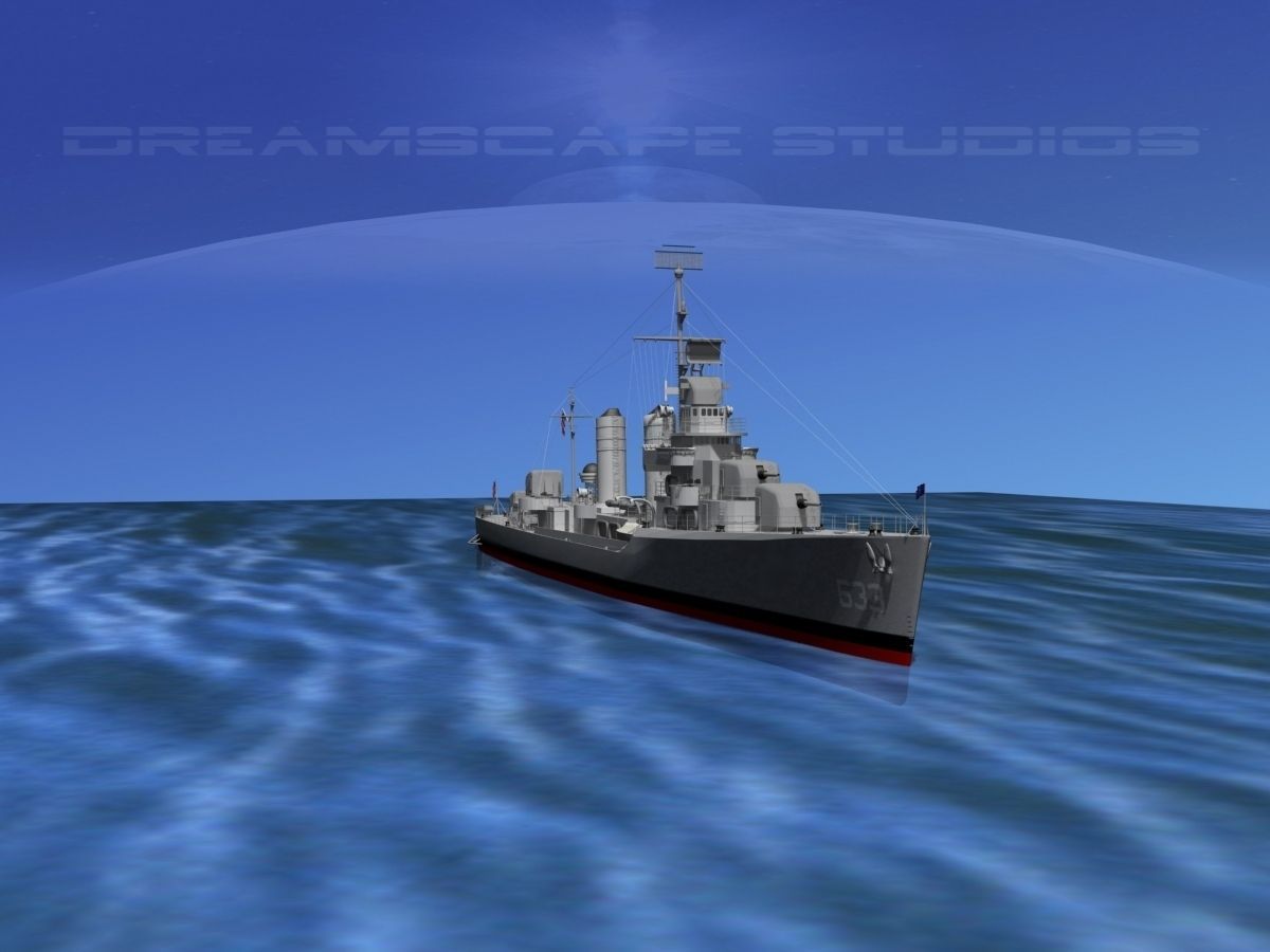 Gleaves Class Destroyer USS Knight DD633 3D model | CGTrader