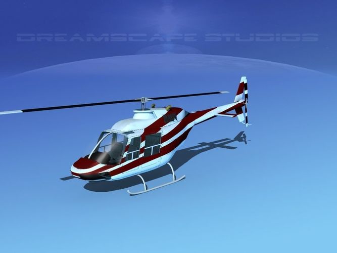 Bell 206 JetRanger V02 3D model animated rigged | CGTrader