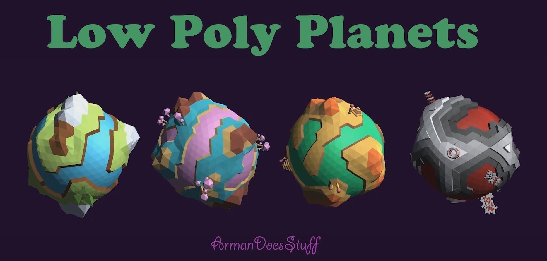 3D model 4x Low-Poly Planet Models - Game ready VR / AR / low-poly ...