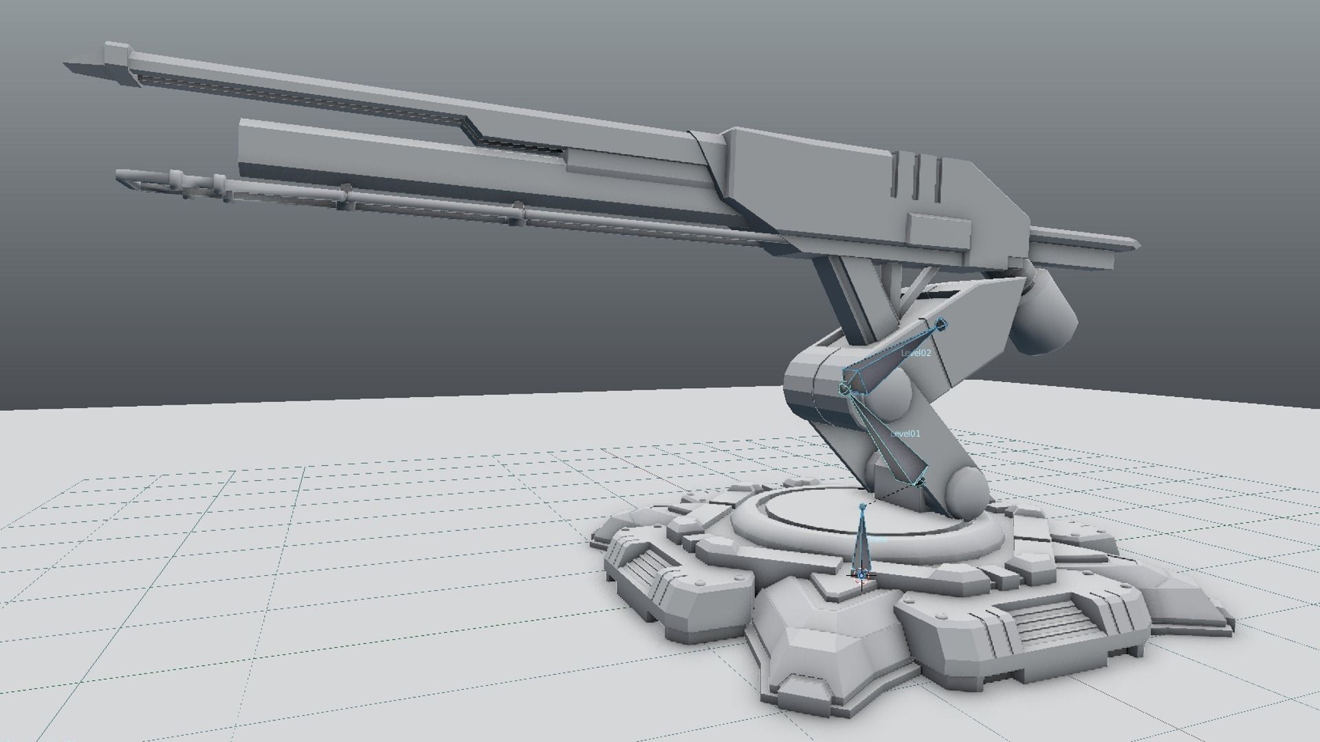 3D model Rail Gun Turret VR / AR / low-poly rigged animated | CGTrader