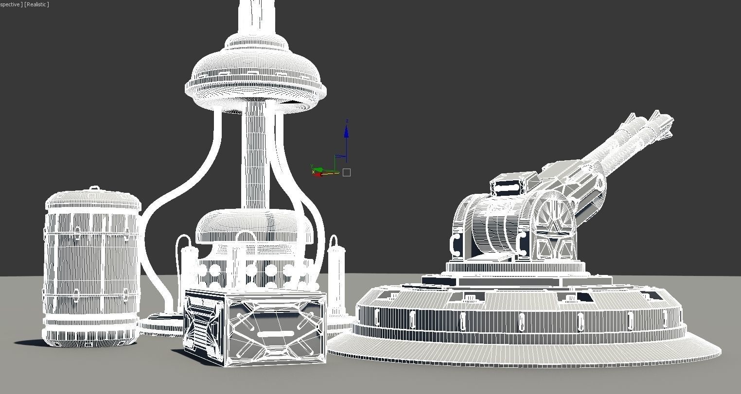 Sci-fi high-poly collection 3D model | CGTrader