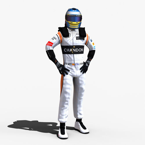 3D model Fernando Alonso 2017 VR / AR / low-poly rigged | CGTrader