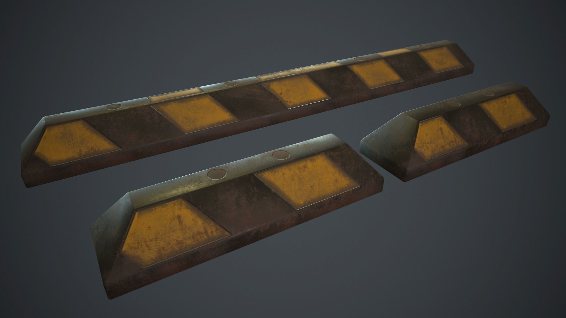 3D model Rubber Parking Curb PBR Game Ready VR / AR / low-poly | CGTrader