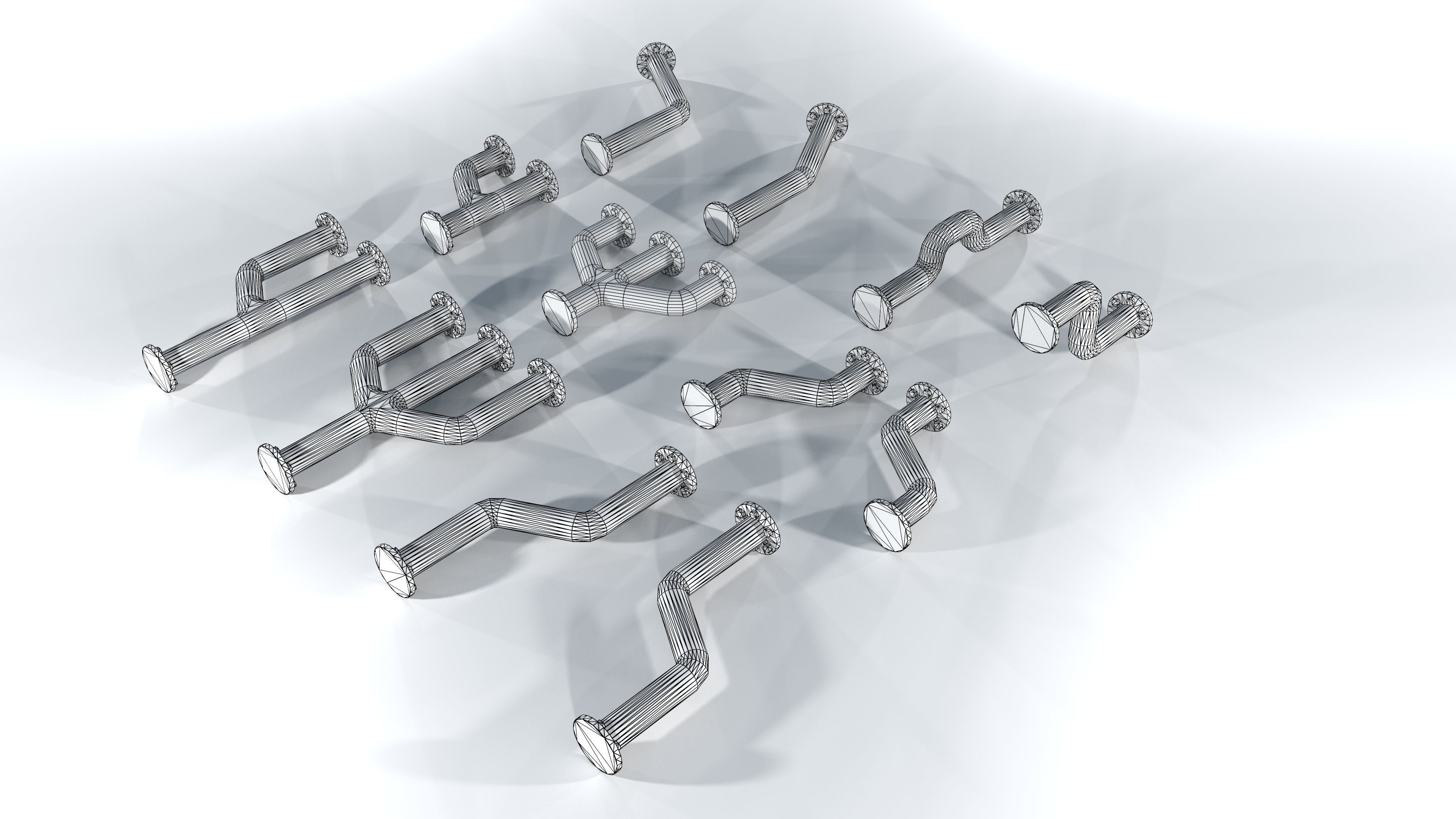 3D model Modular low poly piping set VR / AR / low-poly | CGTrader