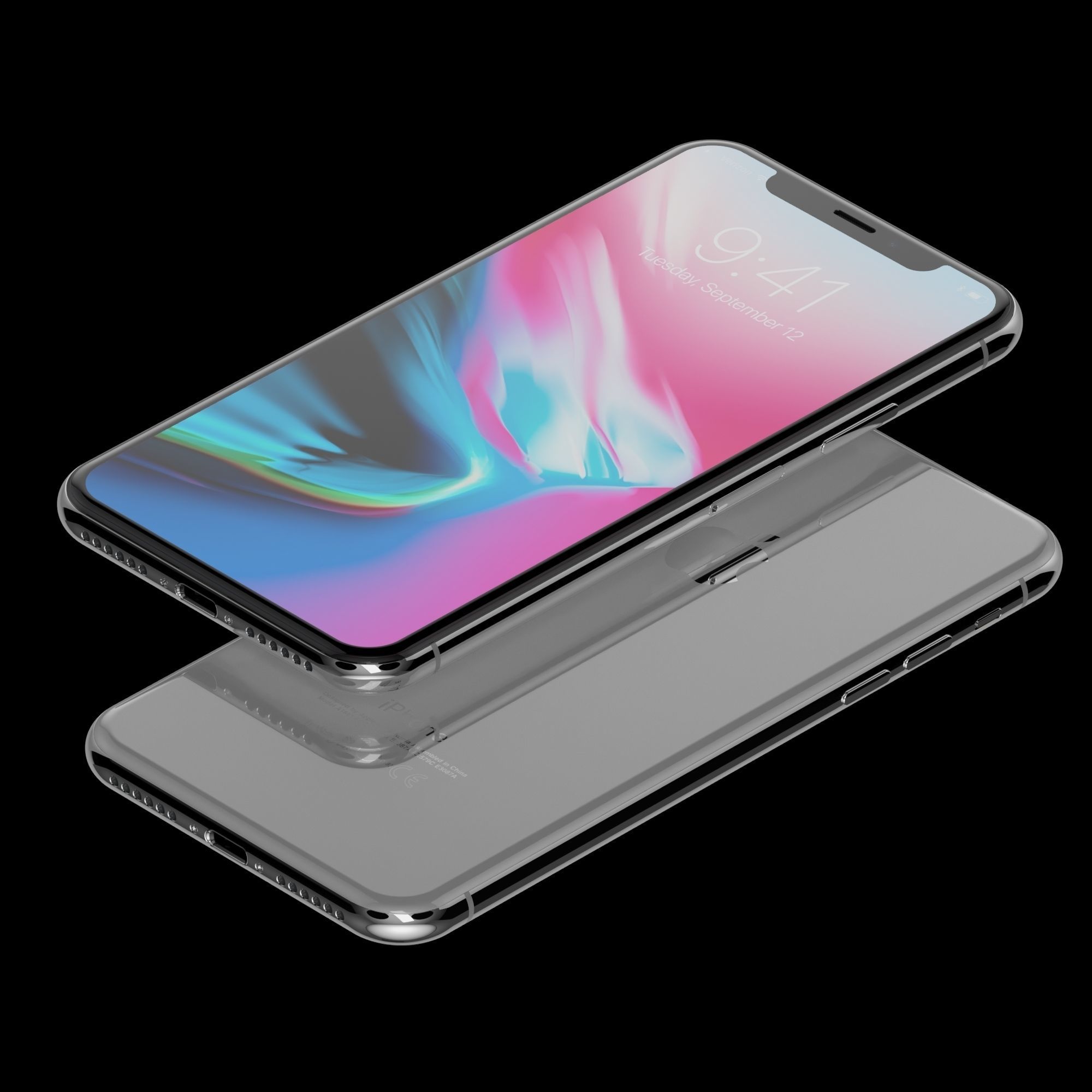 3D model Apple iPhone X Silver and Space Gray Official Update VR / AR ...