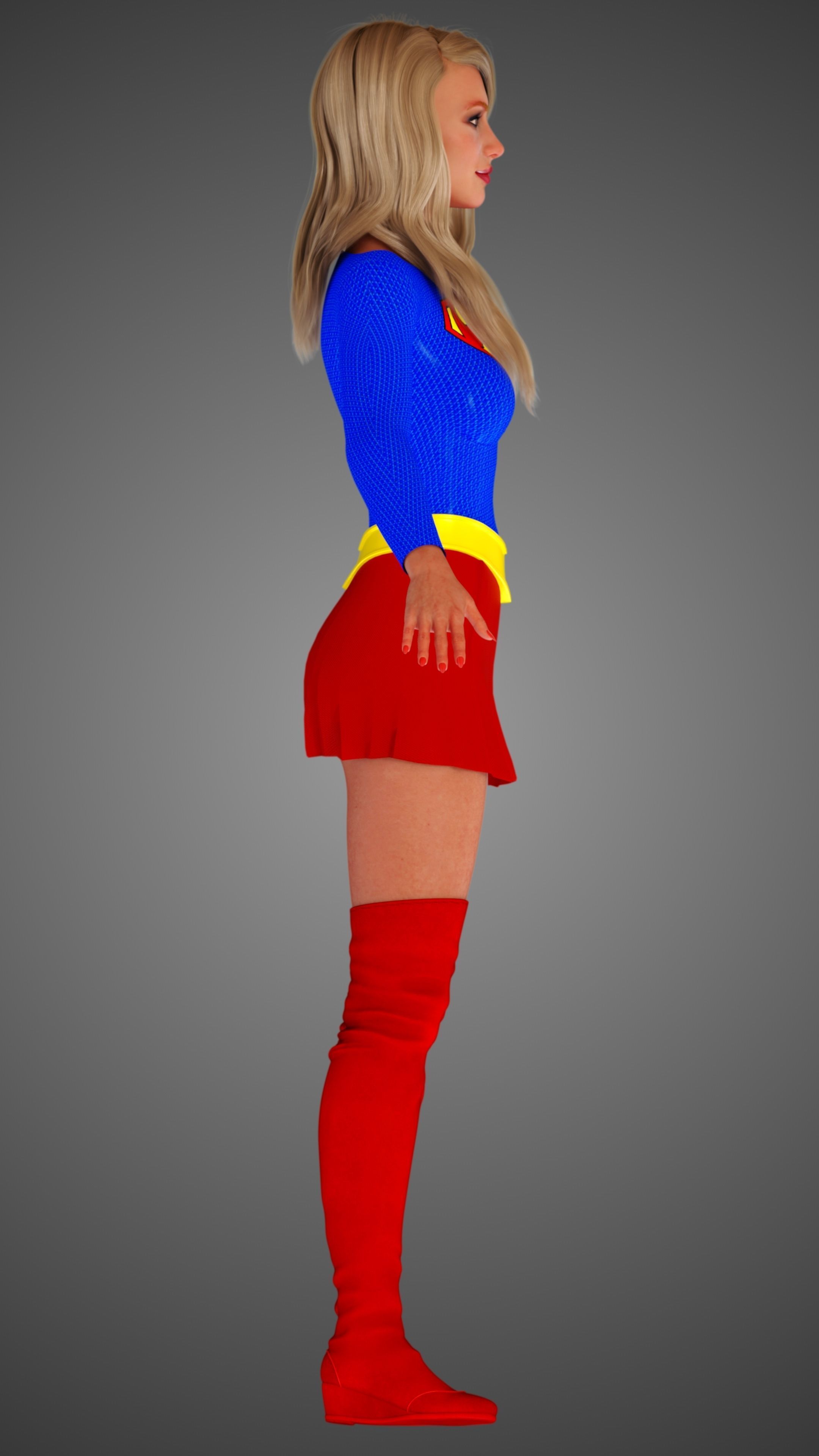 Supergirl Classic 3D model animated rigged | CGTrader