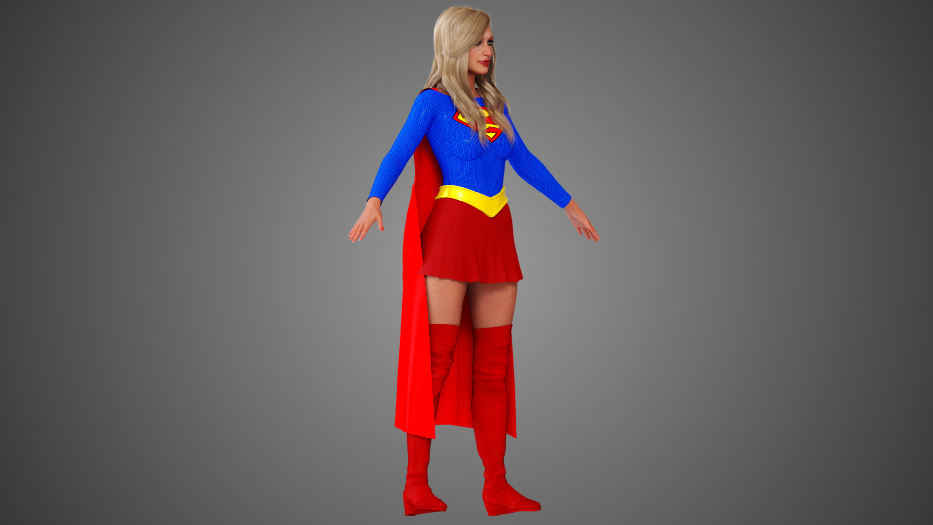 Supergirl Classic 3D model animated rigged | CGTrader