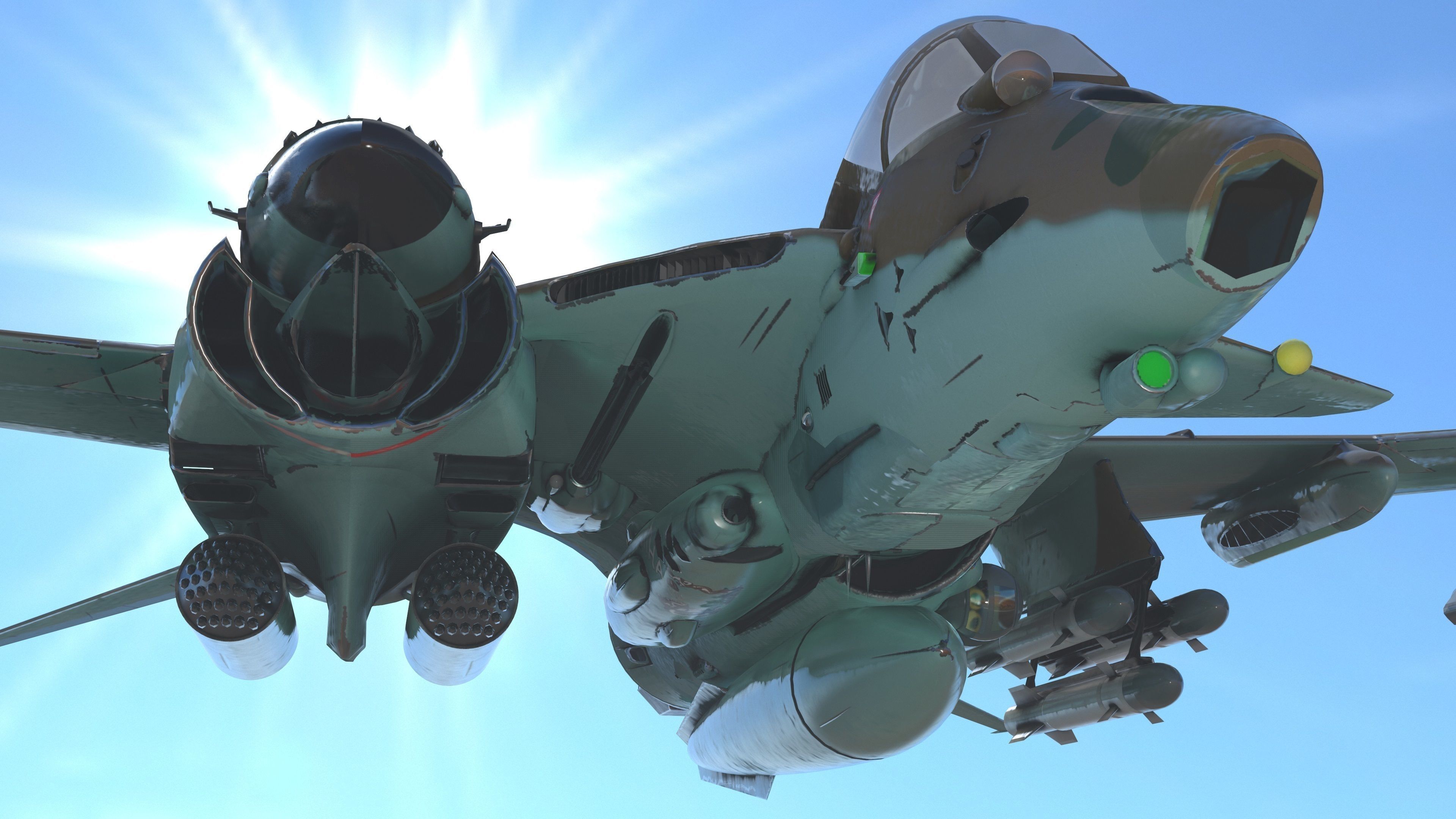 3D model Boomerang ground attack airplane VR / AR / low-poly rigged ...