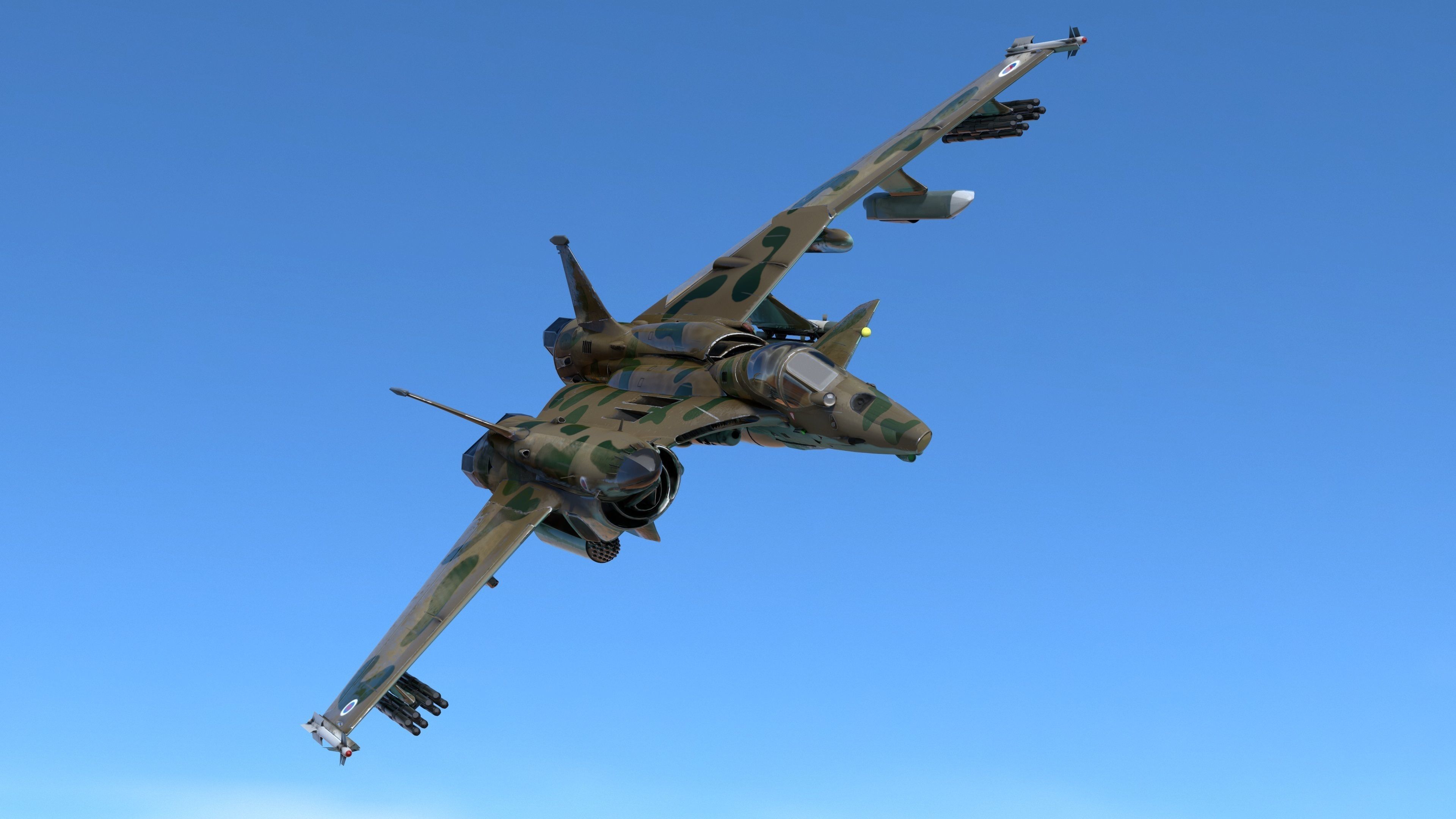 3D model Boomerang ground attack airplane VR / AR / low-poly rigged ...