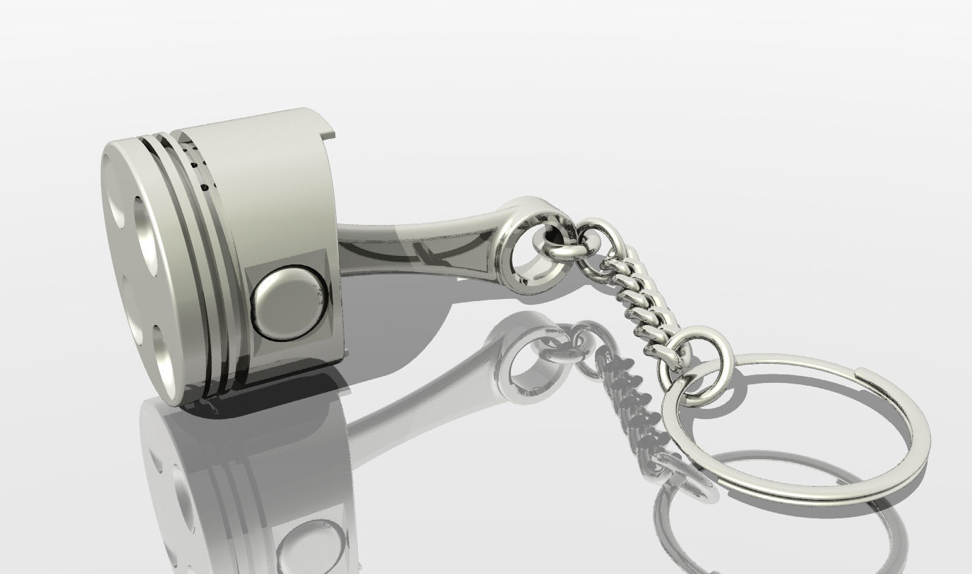 Piston KeyRing 3D model 3D printable | CGTrader