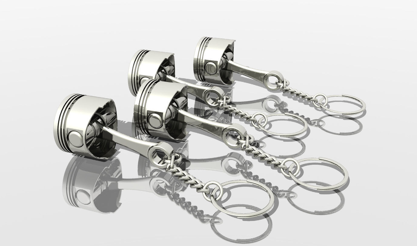 Piston KeyRing 3D model 3D printable | CGTrader