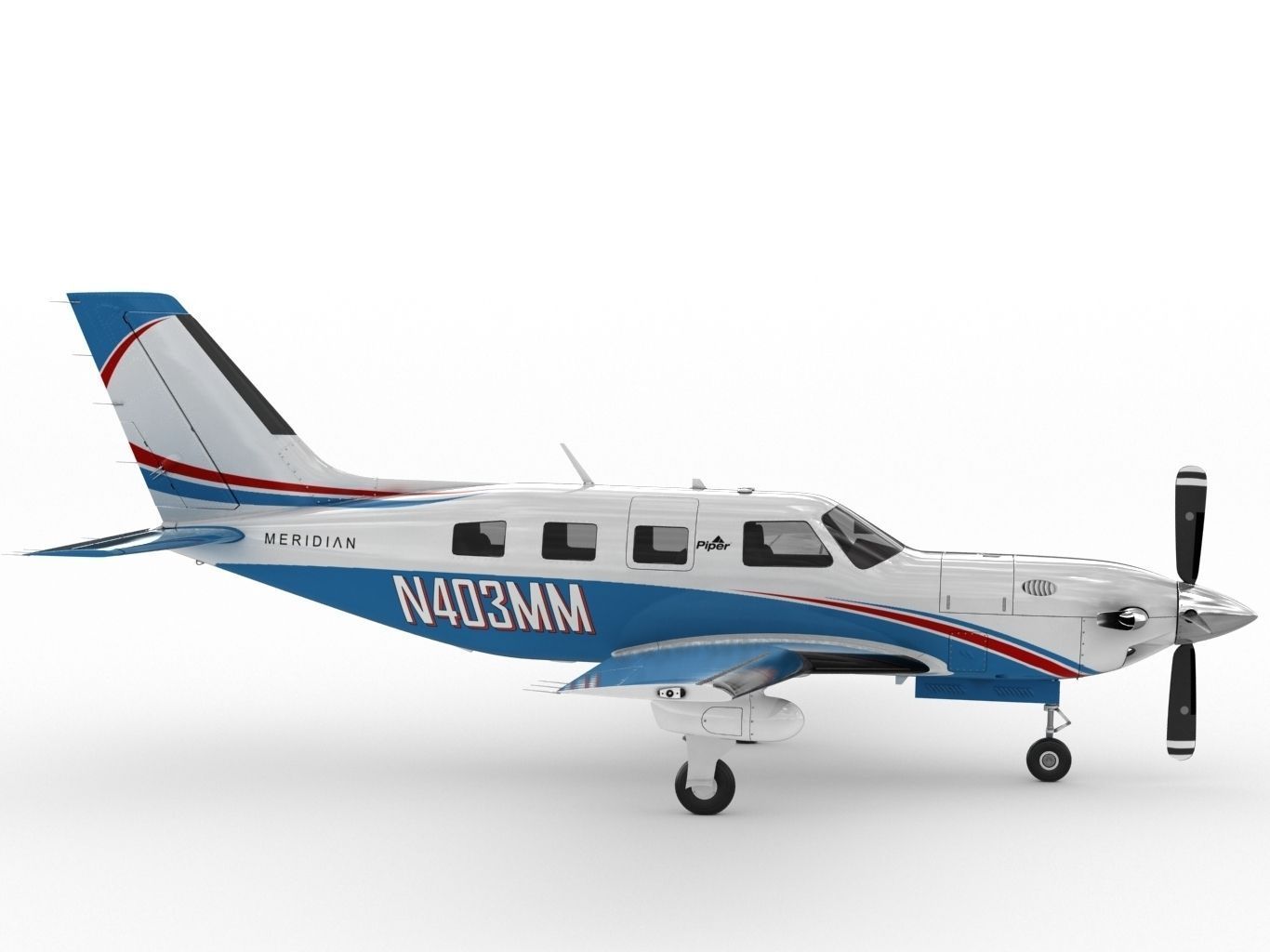 Piper Meridian 3D model rigged | CGTrader
