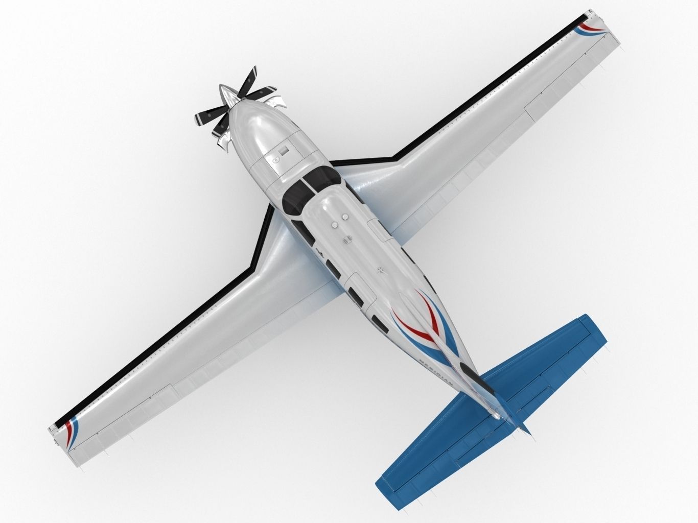 Piper Meridian 3D model rigged | CGTrader