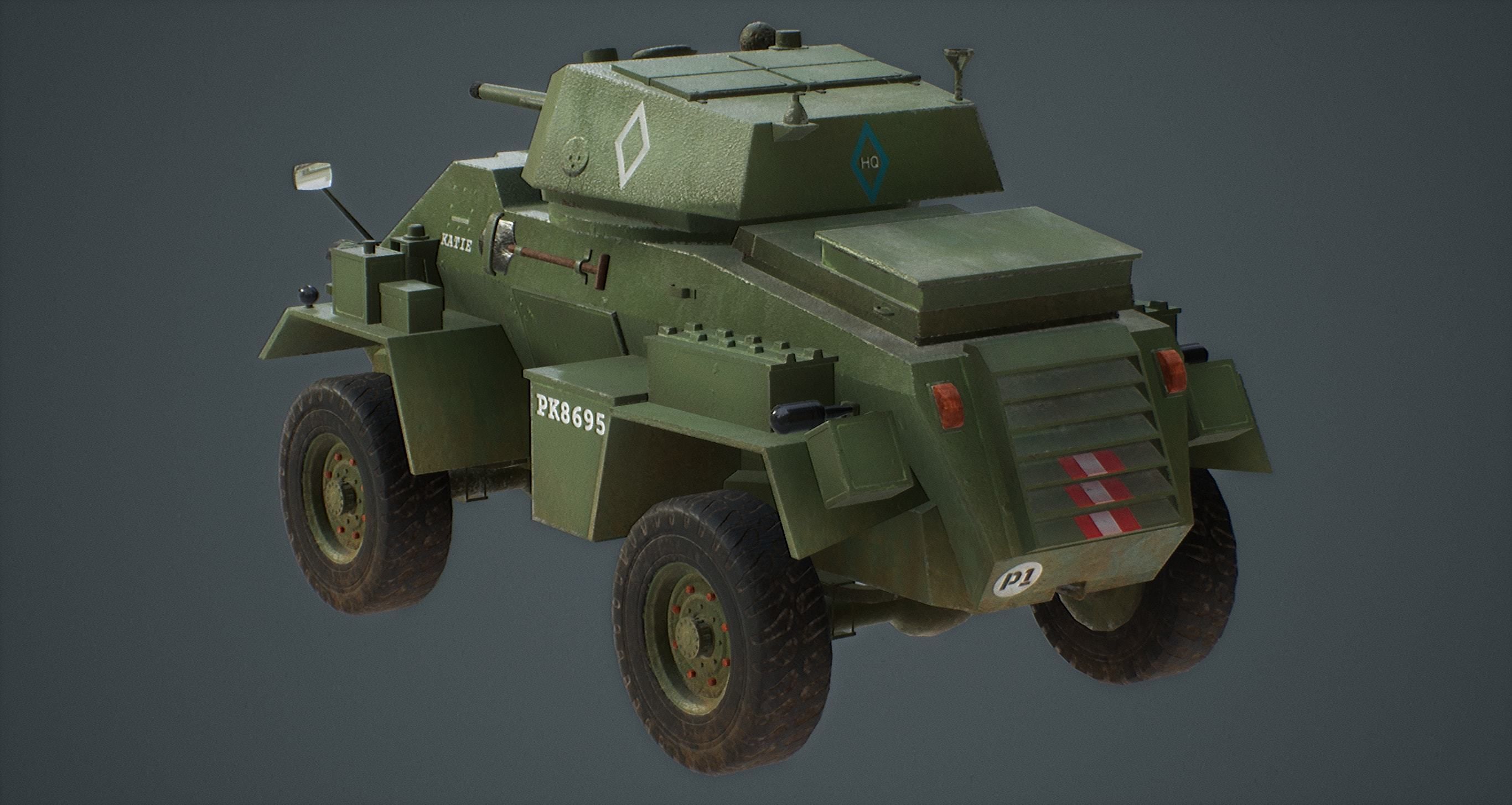 Humber Armoured Car game-ready model free VR / AR / low-poly 3D model ...