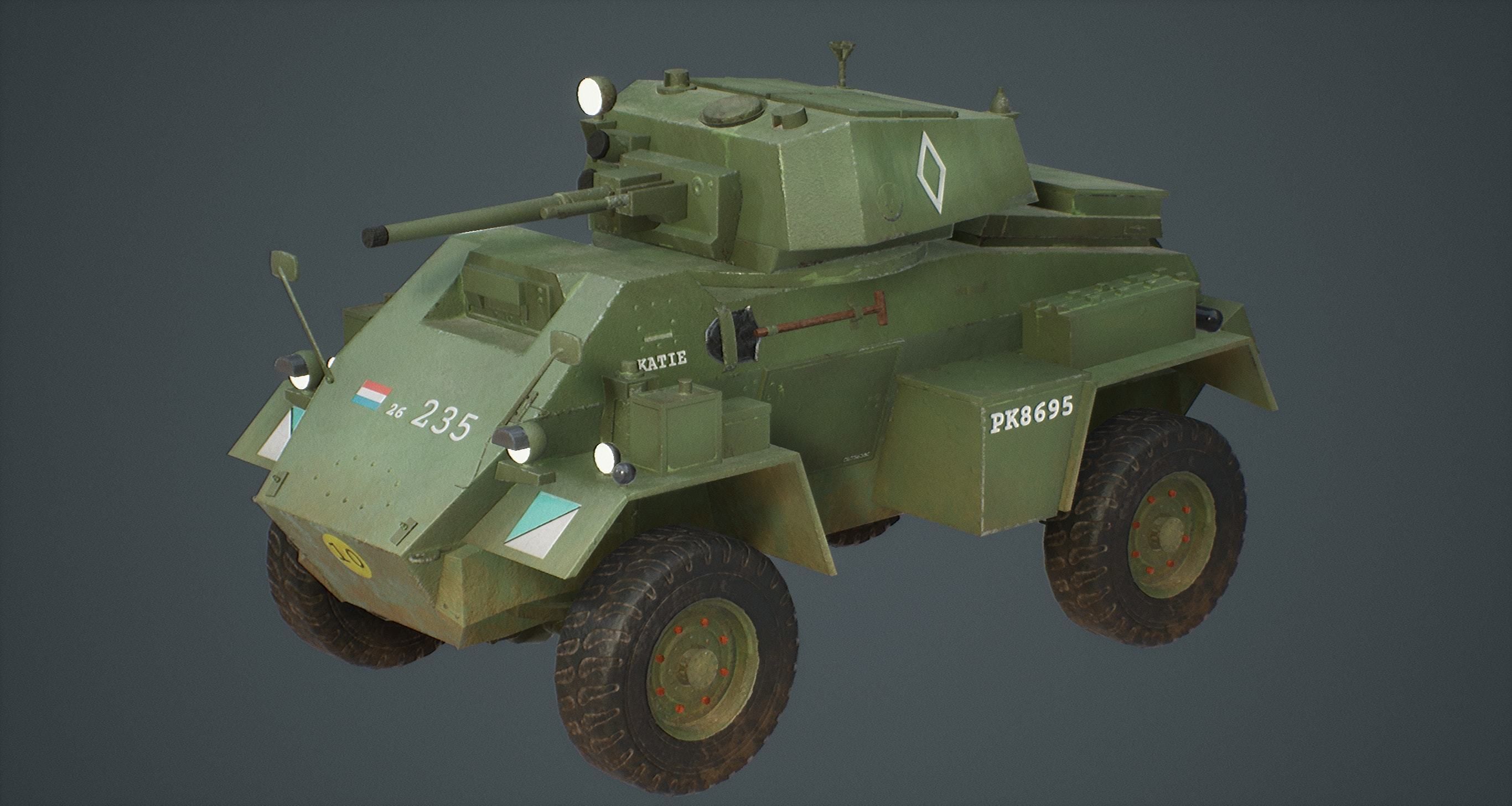 Humber Armoured Car game-ready model free VR / AR / low-poly 3D model ...
