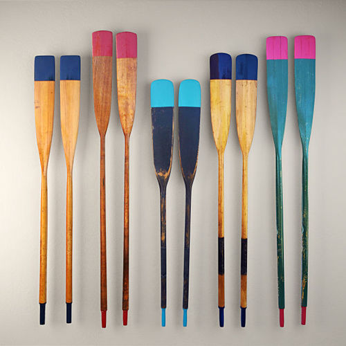 Vintage Nautical Wood Boat Oars 3D model | CGTrader