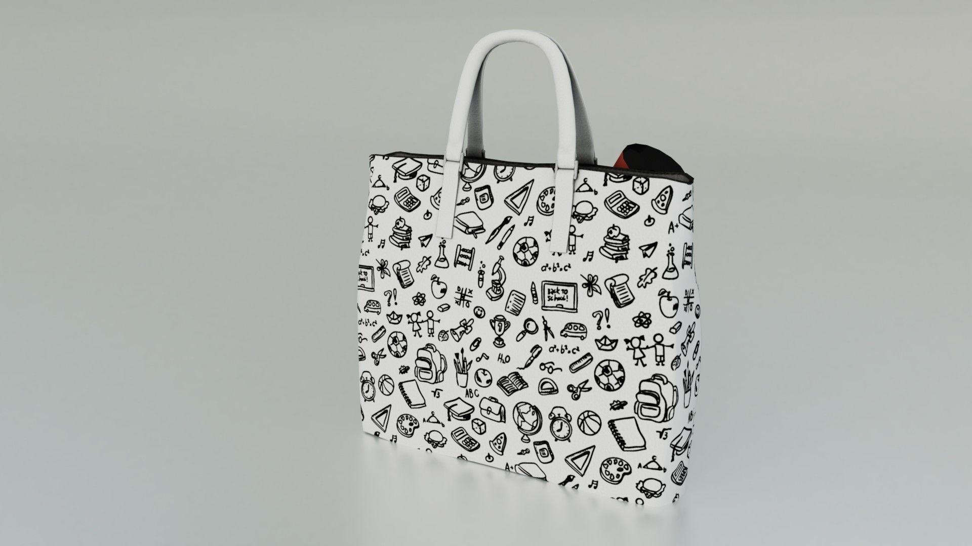 3D model Back to school - Fashion Bag - Low-poly 3D Model VR / AR / low ...