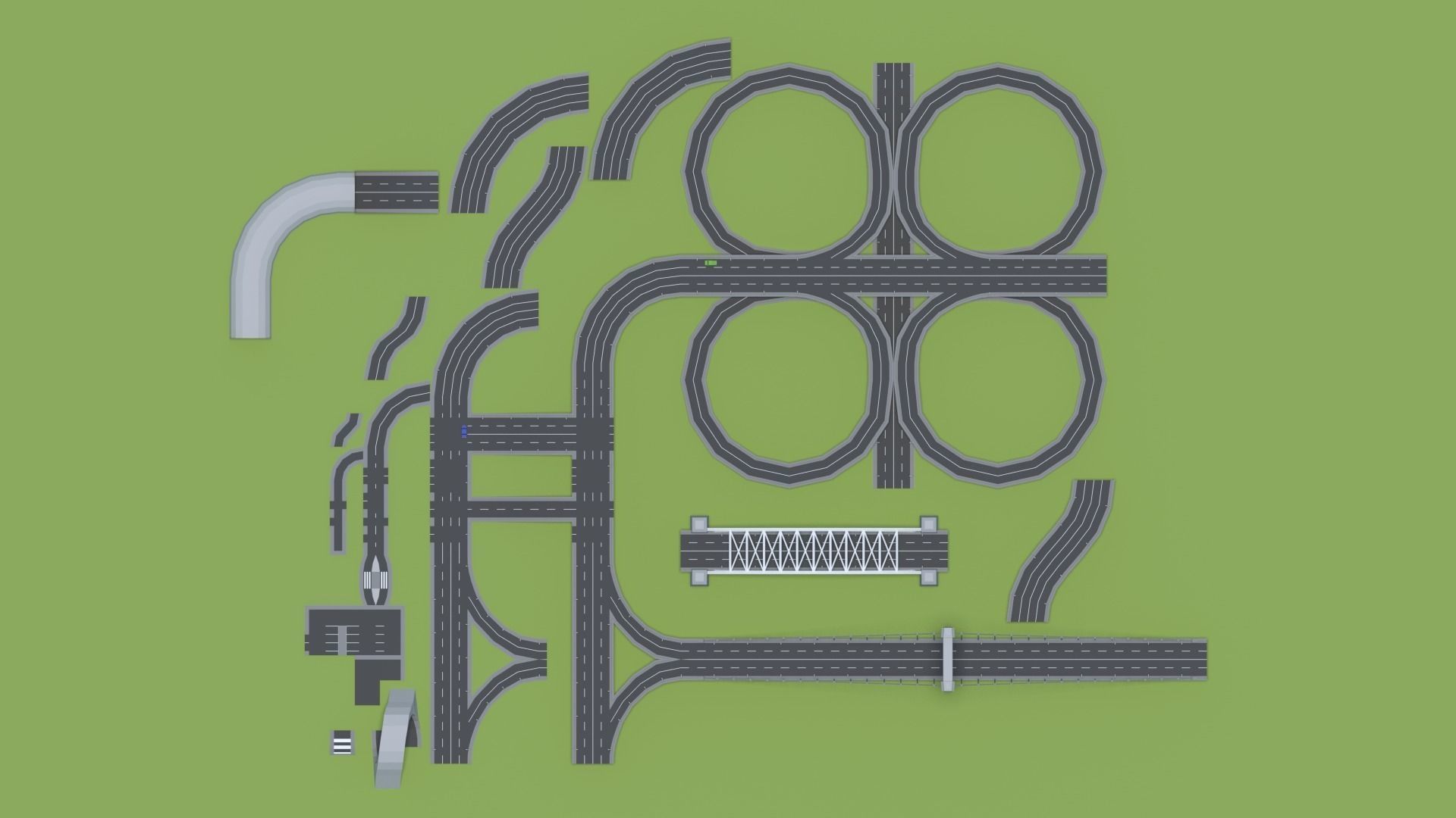 Low Poly Road Pack free VR / AR / low-poly 3D model | CGTrader