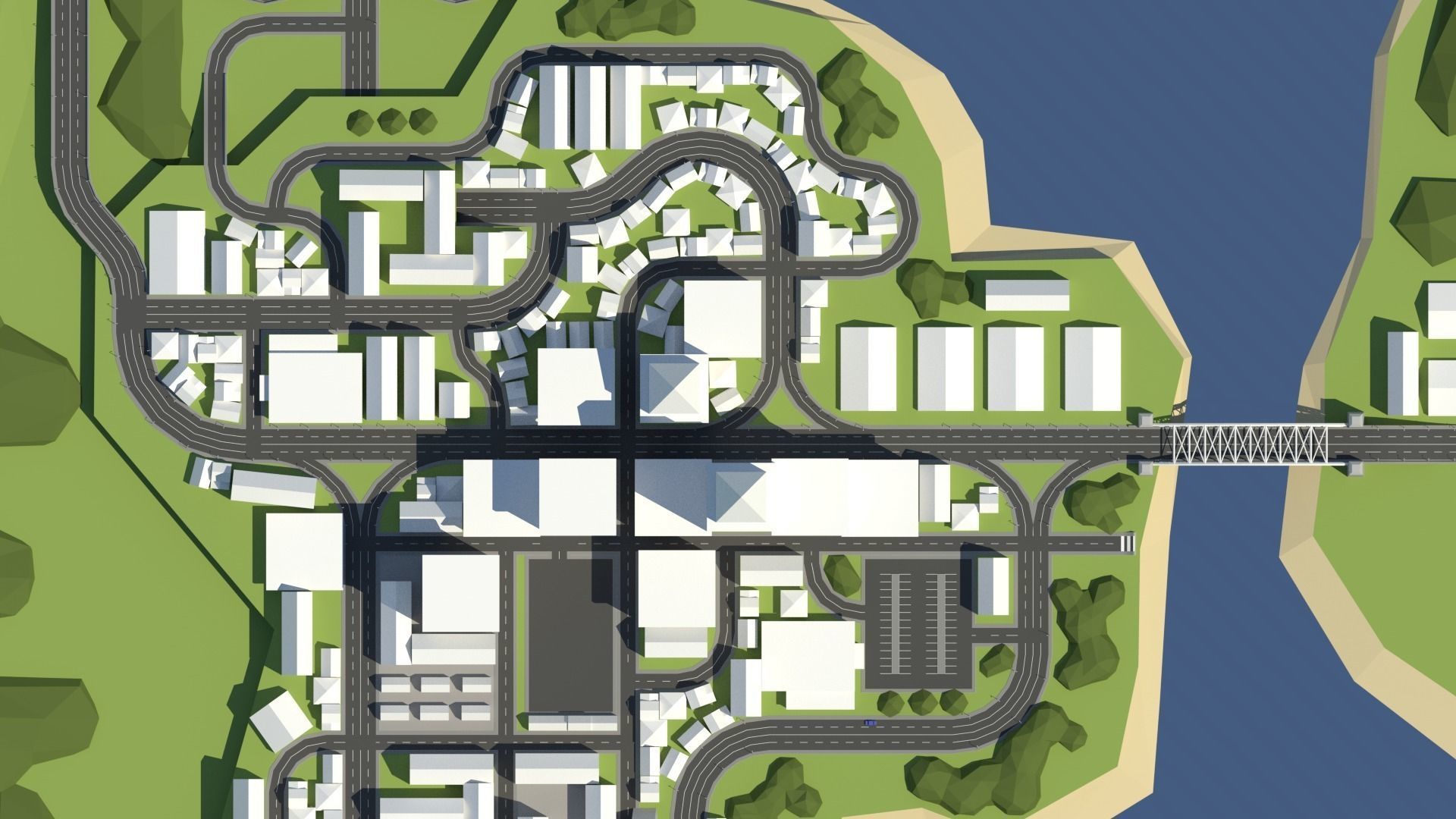 Low Poly Road Pack free VR / AR / low-poly 3D model | CGTrader