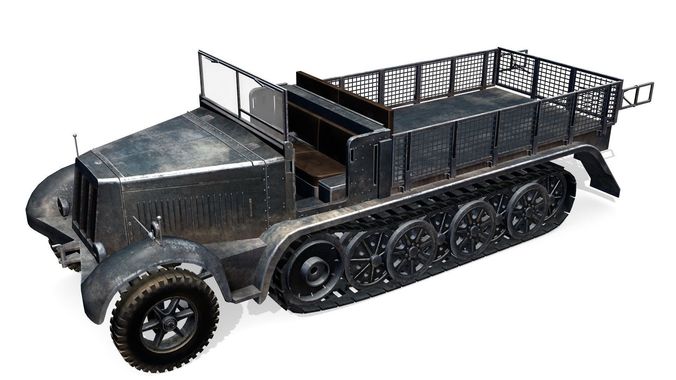 SdKfz7 Sonderkraftfahrzeug7 - ww2 Germany Half-track - 3D model rigged ...