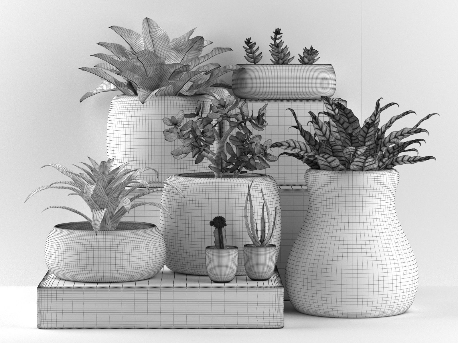 Leta Pots with Plants 3D model | CGTrader