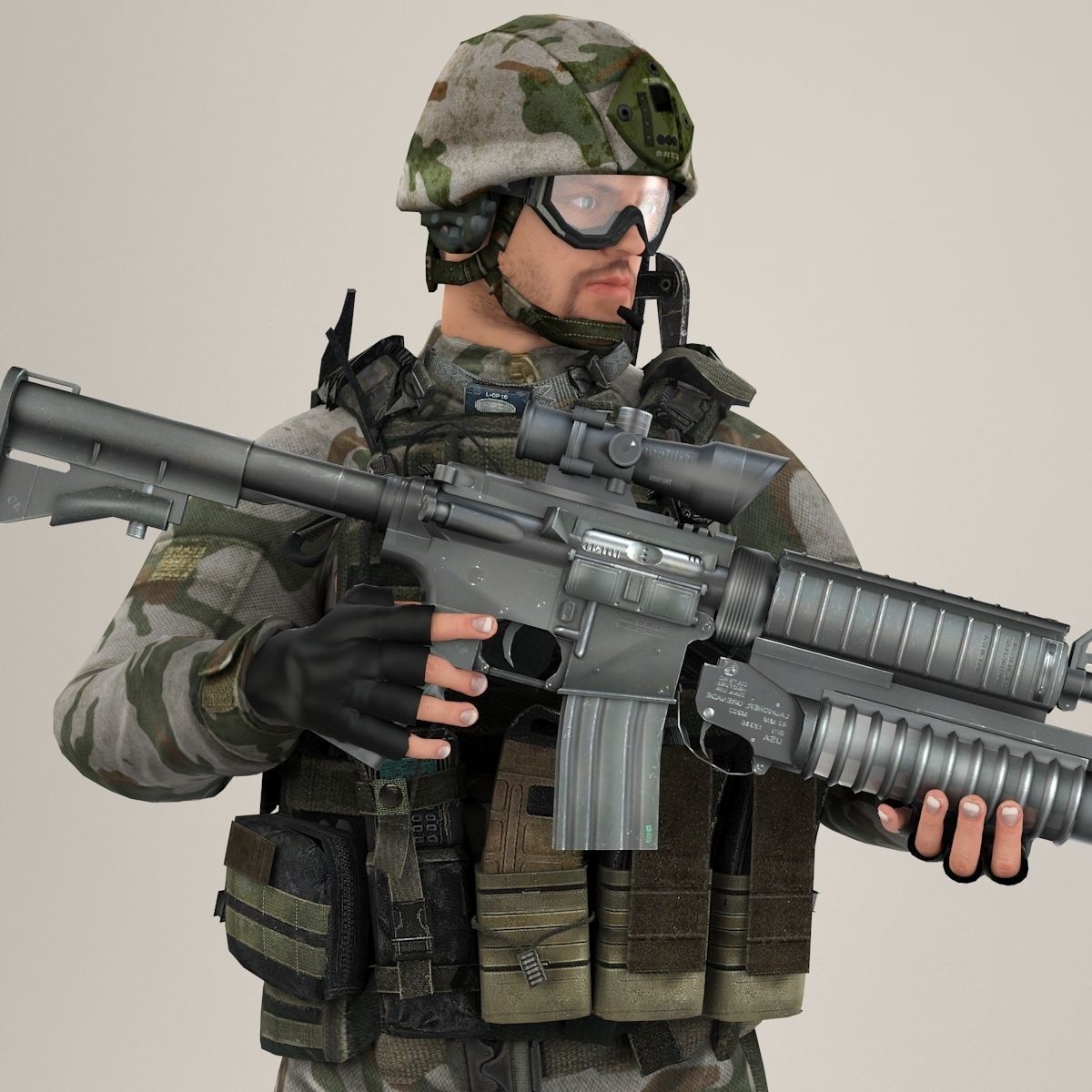 Soldier Lite V1 Rigged 3D model rigged | CGTrader