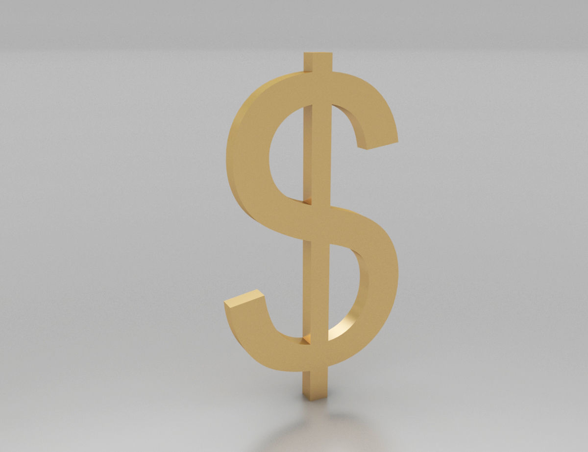 Rupee and Dollar Symbols 3D model | CGTrader
