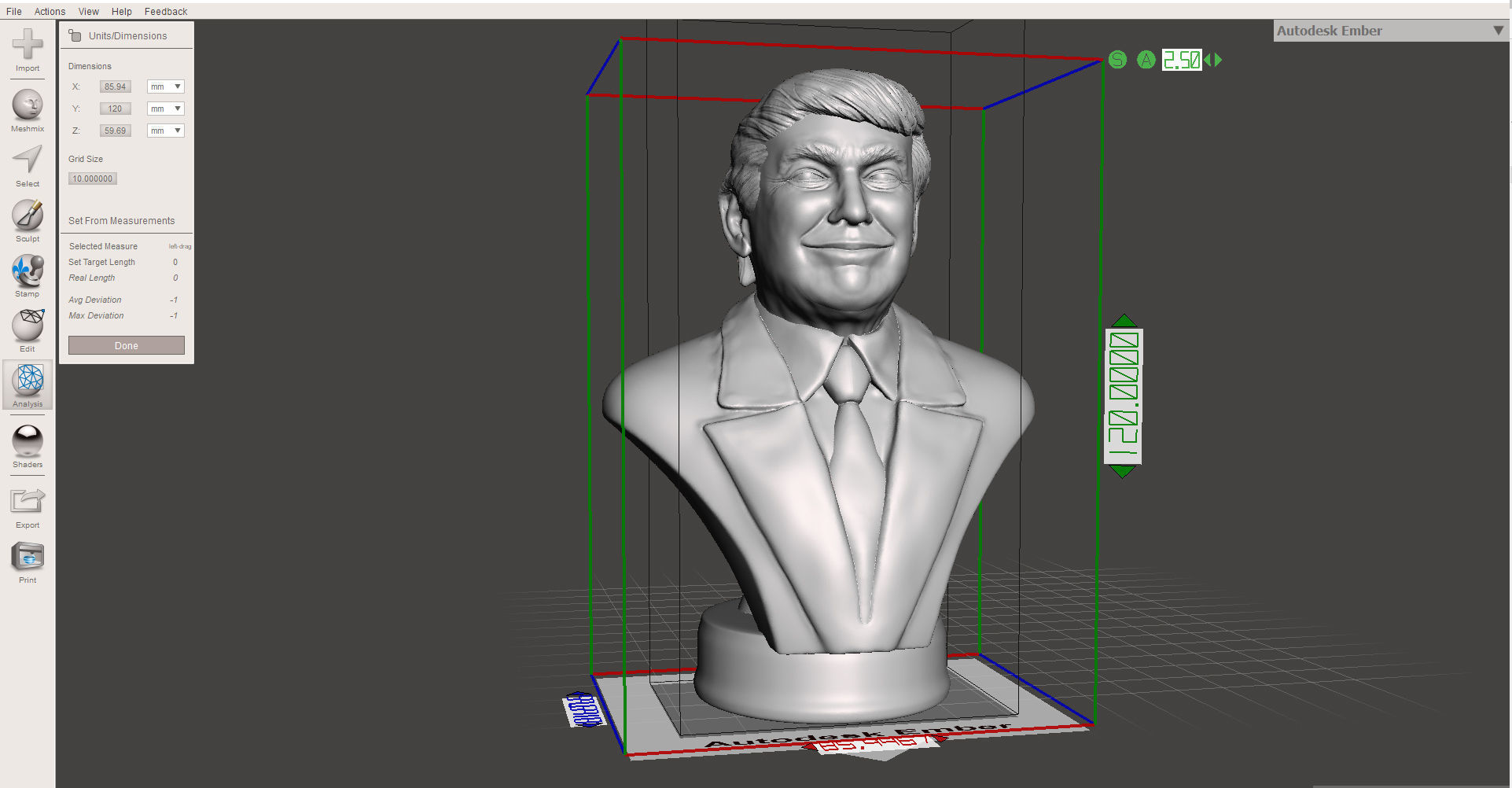 Donald Trump smiling 3D printable stl portrait 3D model 3D printable ...