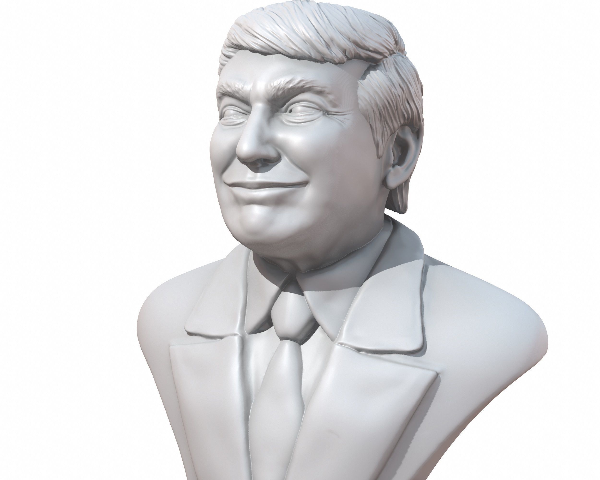 Donald Trump smiling 3D printable stl portrait 3D model 3D printable ...
