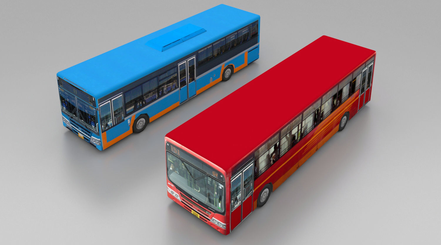 3D model AMTS and BRTS Buses VR / AR / low-poly | CGTrader