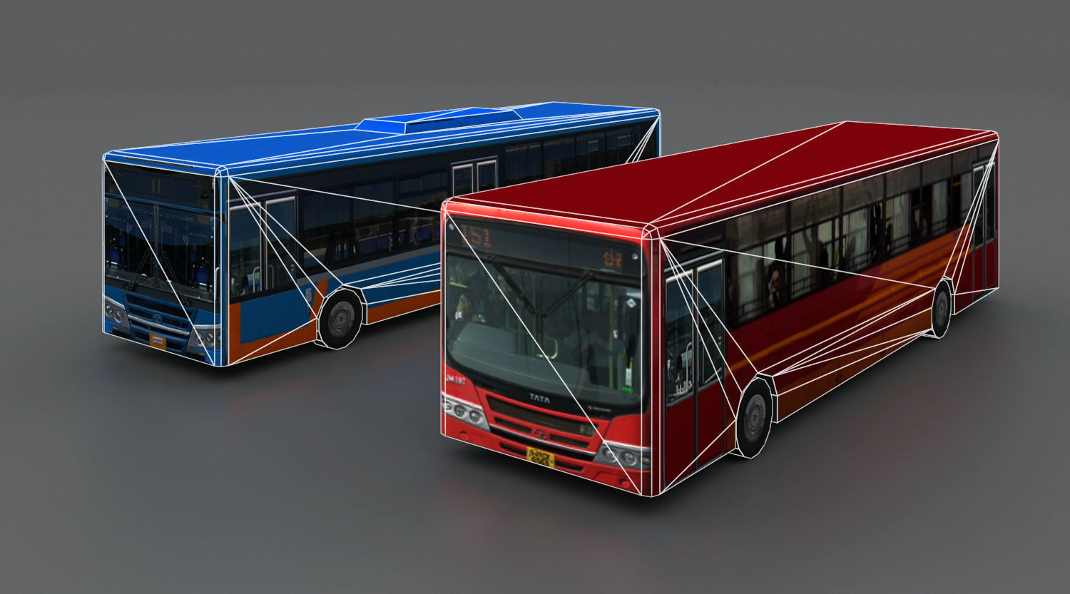 3D model AMTS and BRTS Buses VR / AR / low-poly | CGTrader