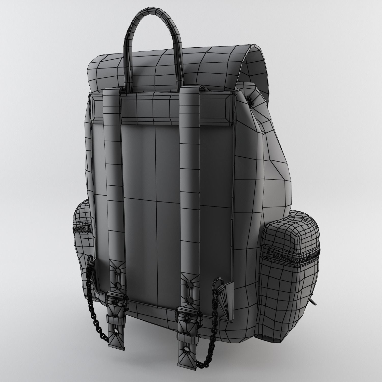 3D model Leather and Nylon Rucksack for Women VR / AR / low-poly | CGTrader