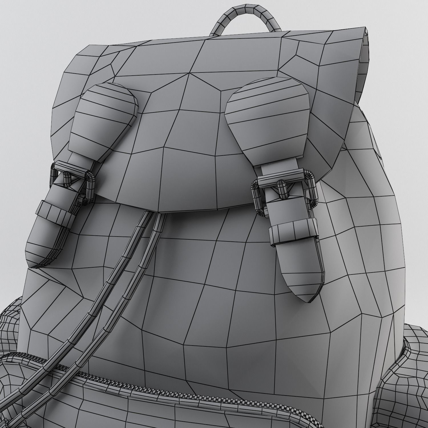 3D model Leather and Nylon Rucksack for Women VR / AR / low-poly | CGTrader