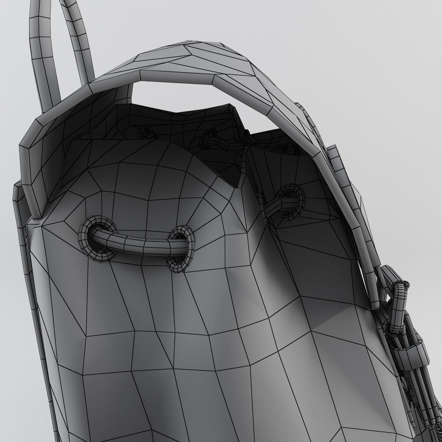 3D model Leather and Nylon Rucksack for Women VR / AR / low-poly | CGTrader