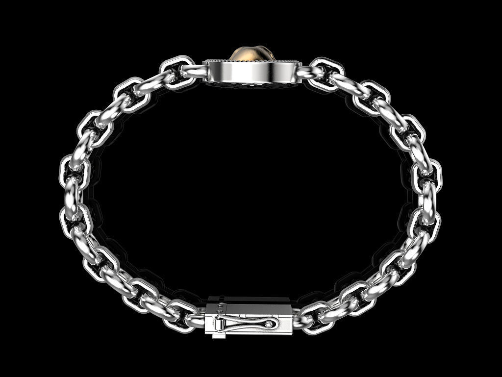 Skull Bracelet 3D model 3D printable | CGTrader