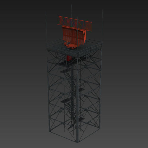 3D model Airfield Radar ASR-9 ASR-11 airport surveillance radar VR / AR ...