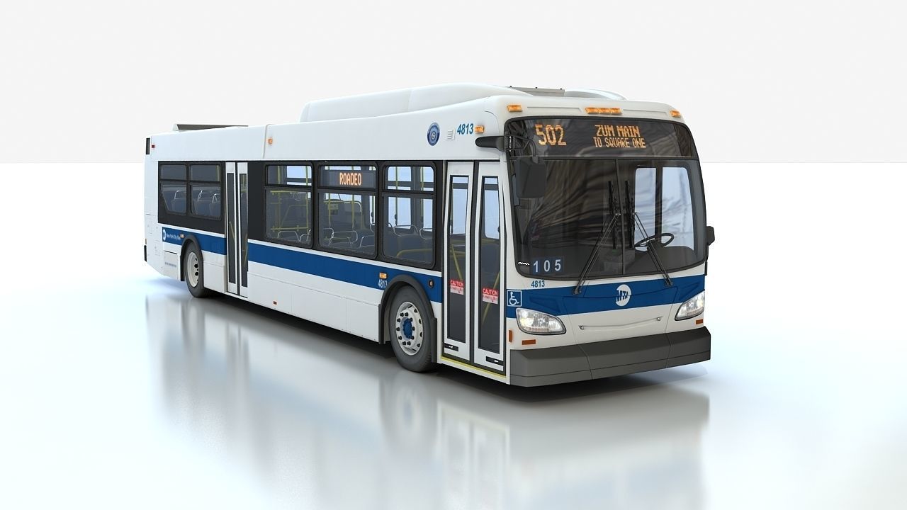 New Flyer Xd40 Xcelsior 3D model animated rigged | CGTrader