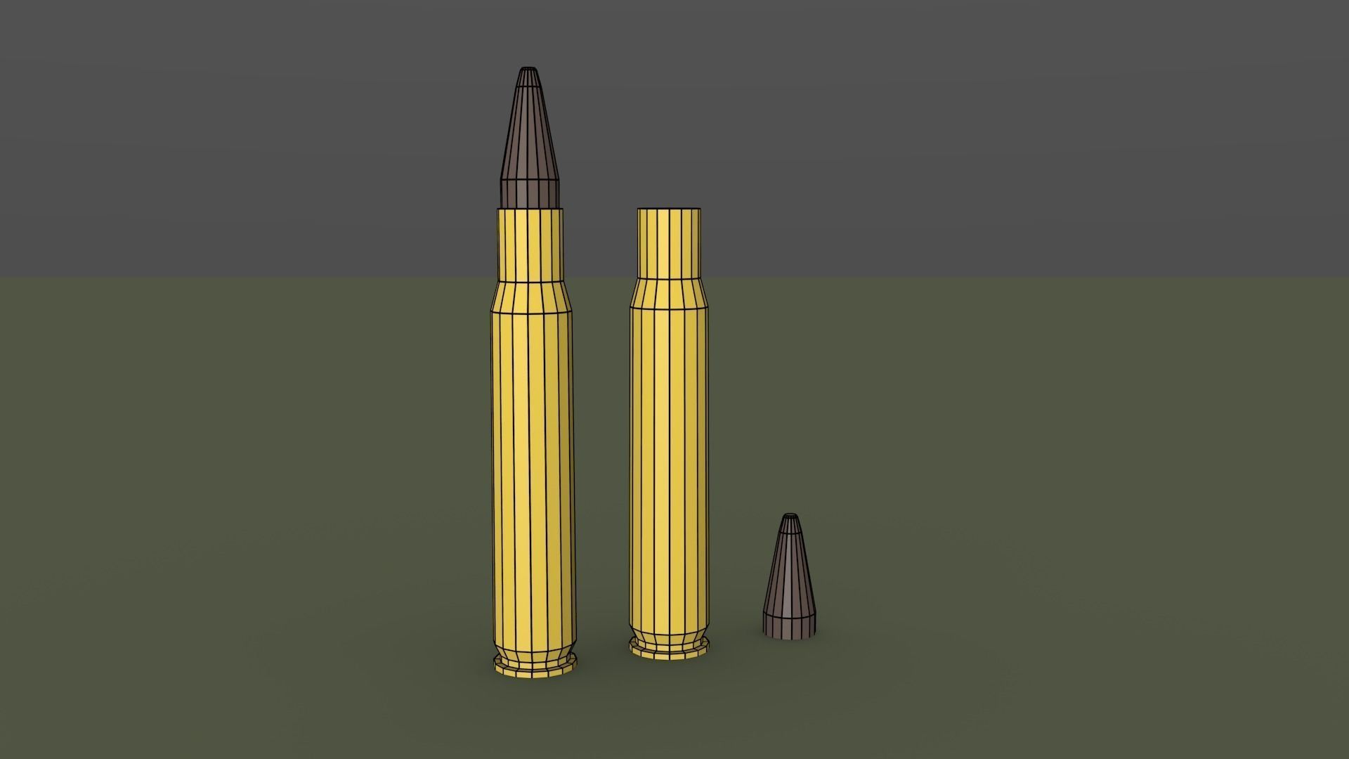 3D model Low-Poly Ammo two bullets VR / AR / low-poly | CGTrader