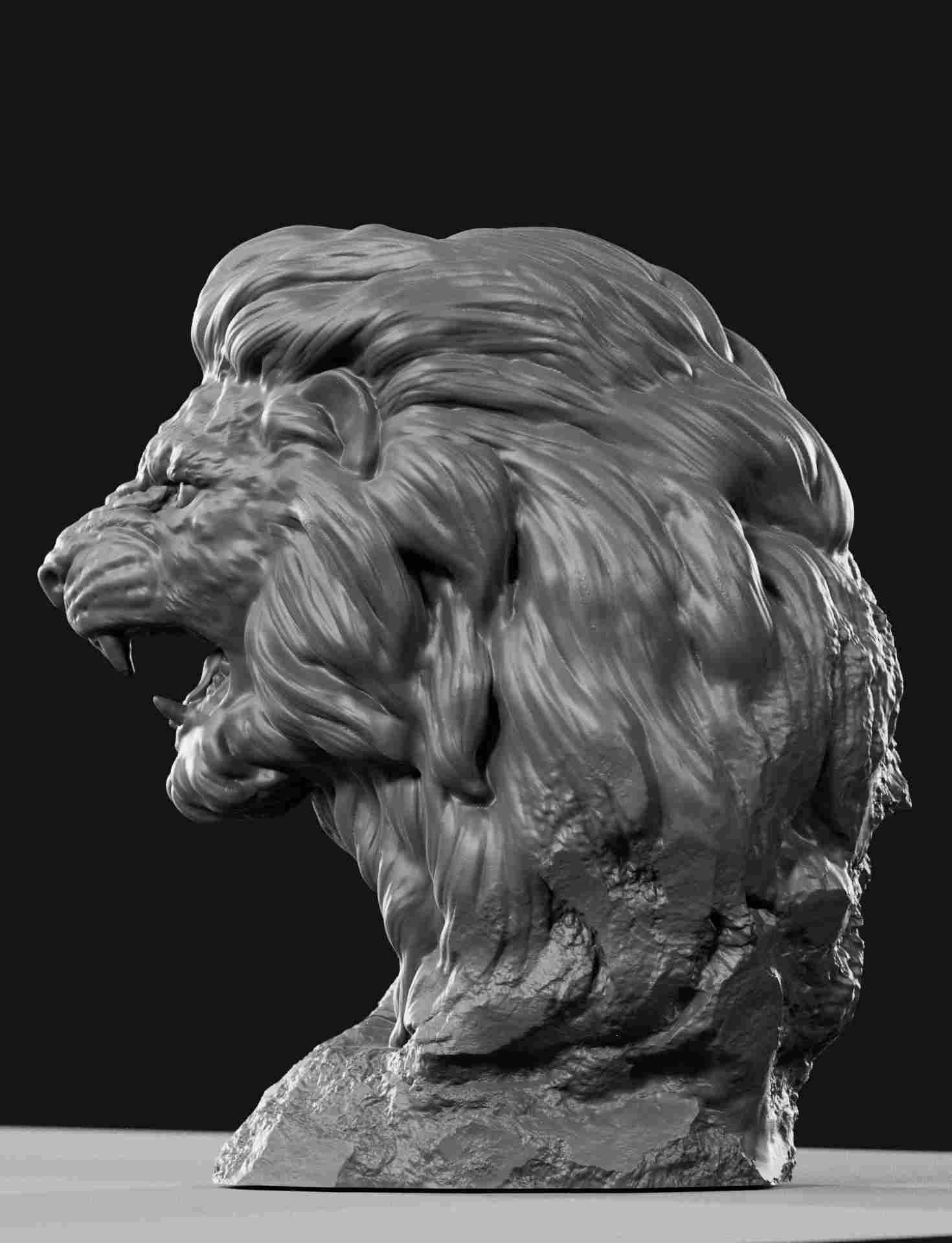 lion face head 3D model 3D printable | CGTrader