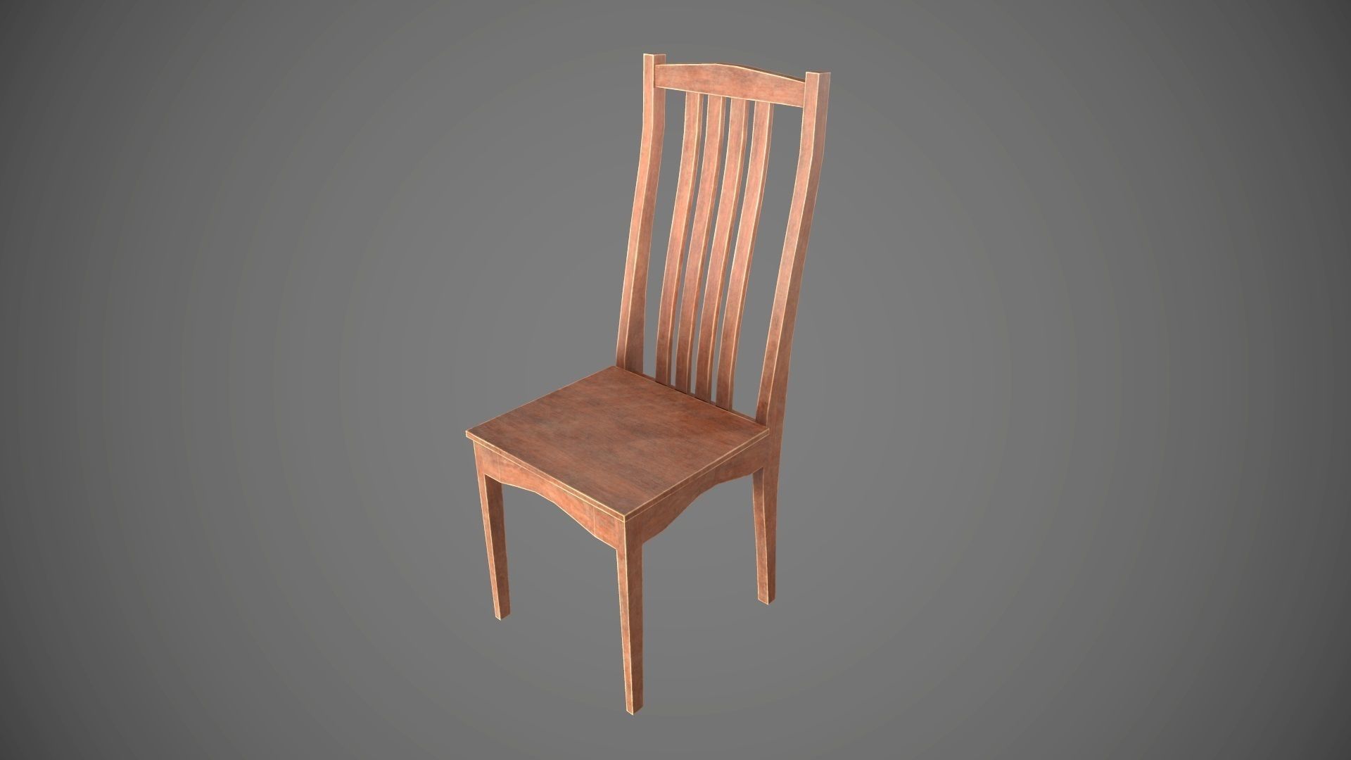 3D model Low Poly Chair 2 wooden VR / AR / low-poly | CGTrader
