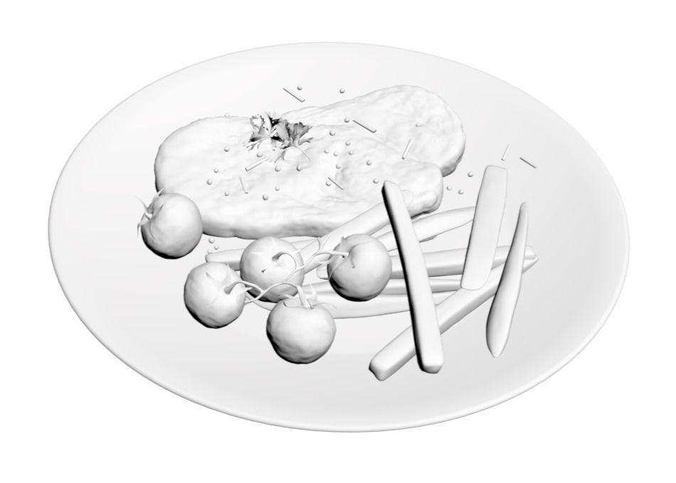 Dinner dish with steak 3D model | CGTrader