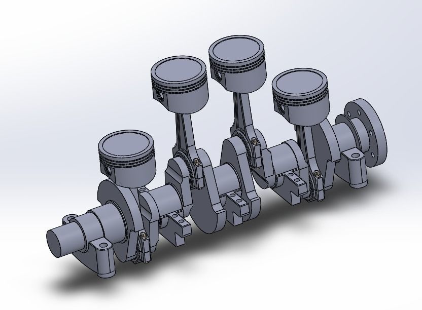 3D Solidworks 4 cylinders Engine plus awesome animation 3D model ...