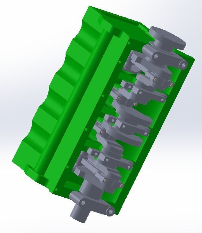 3D Solidworks 4 cylinders Engine plus awesome animation 3D model ...