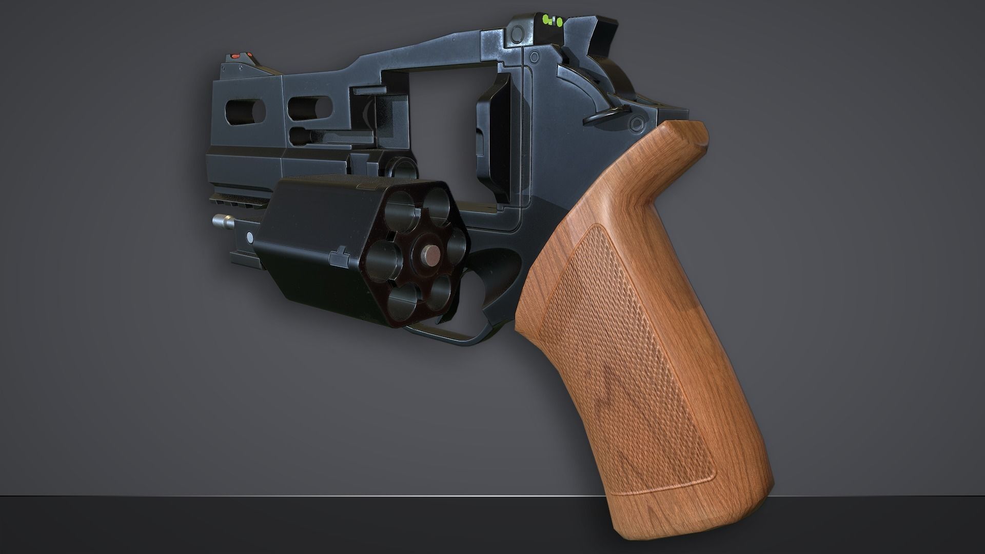 Lowpoly PBR Low Barreled Revolover free VR / AR / low-poly 3D model ...