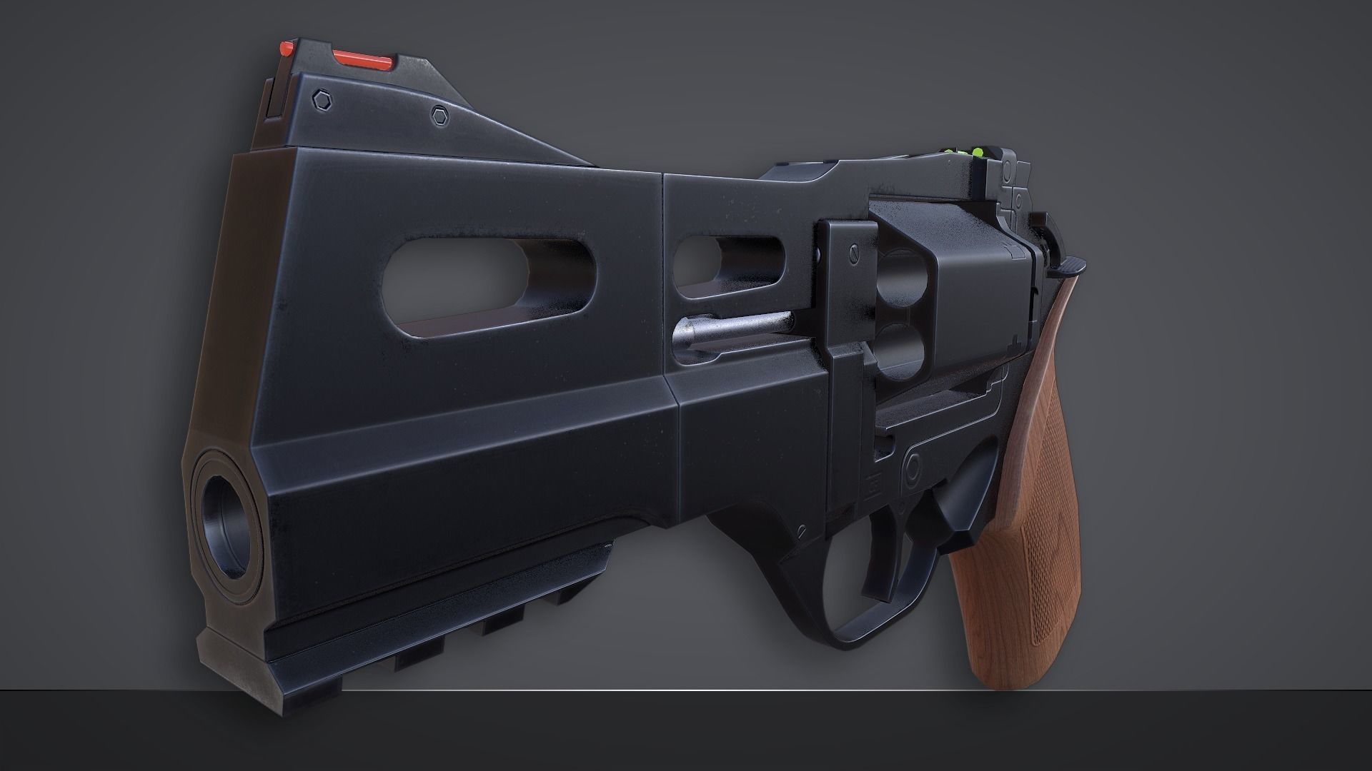 Lowpoly PBR Low Barreled Revolover free VR / AR / low-poly 3D model ...