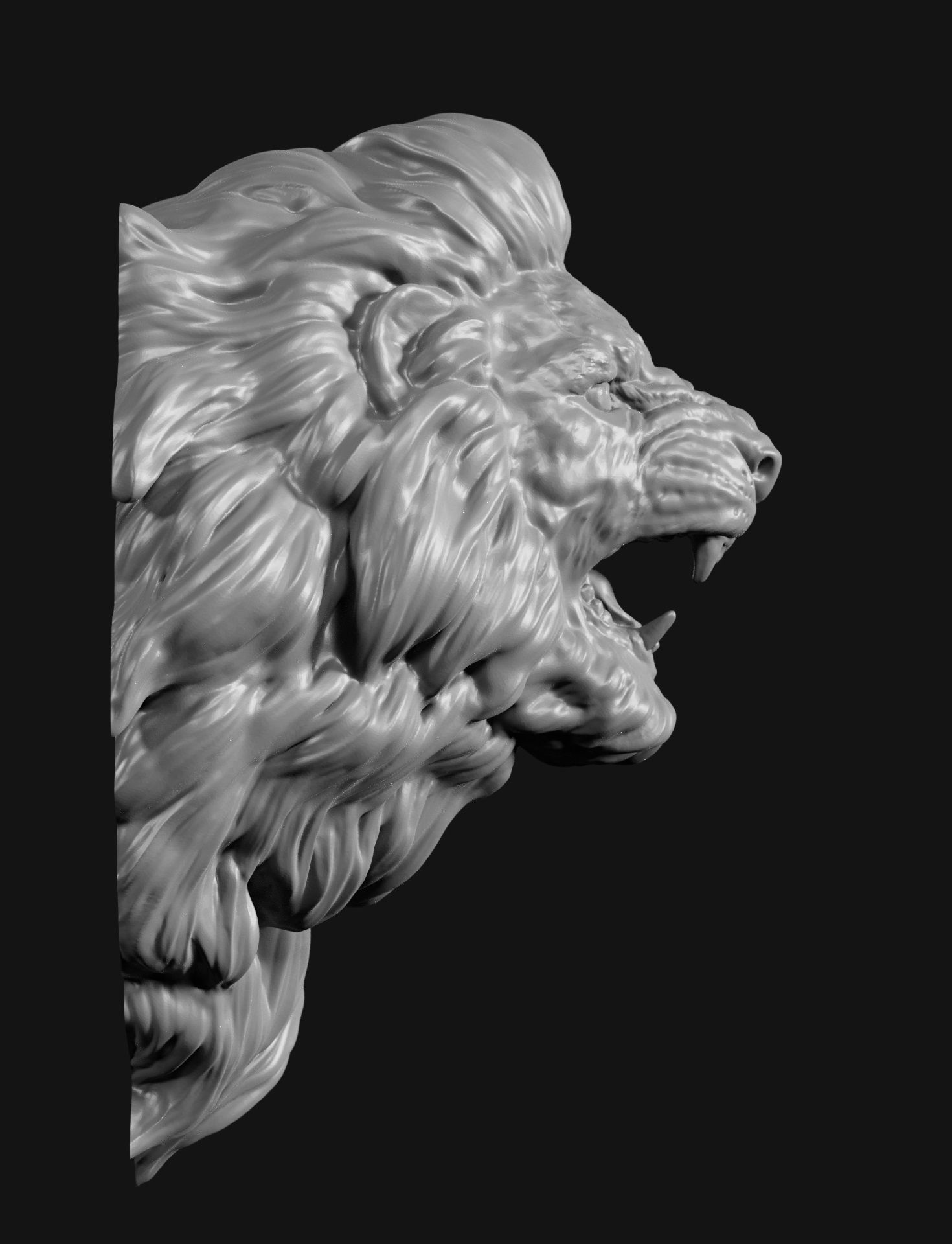 Lion head face 2 3D model 3D printable | CGTrader